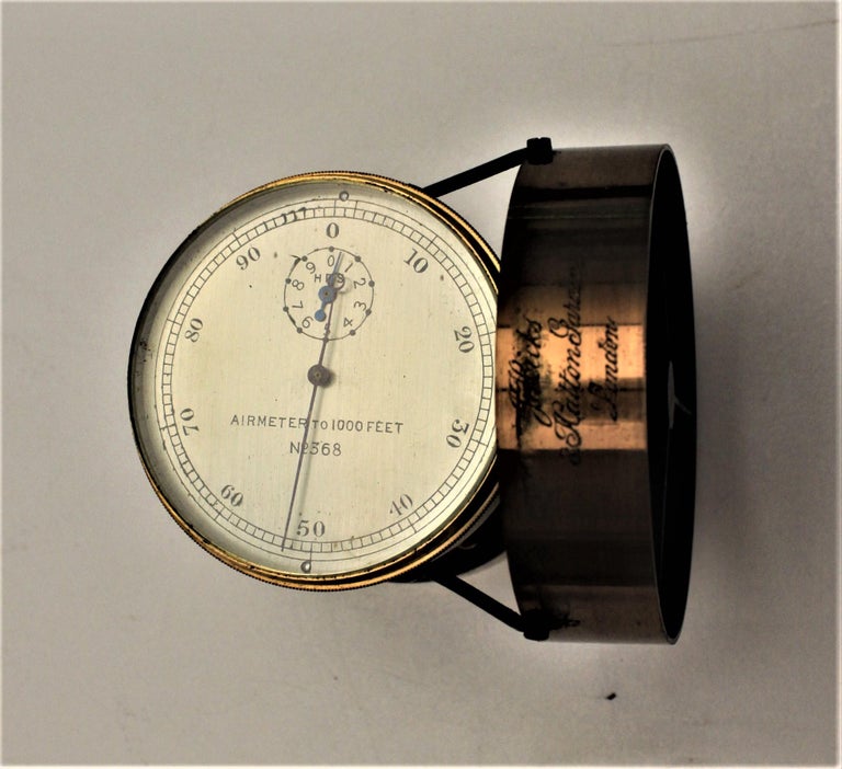 Antique J. Hicks London Brass Scientific Air Meter Instrument with ...