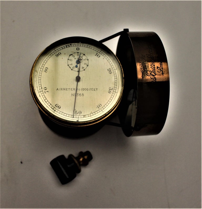 Antique J. Hicks London Brass Scientific Air Meter Instrument with ...