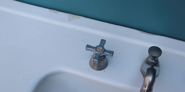 Antique Jacob Delafon Double Pedestal Sink For Sale at 1stDibs