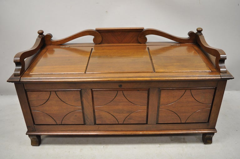 Antique Jacobean Depression Walnut Cedar Chest Blanket Chest Bench ...