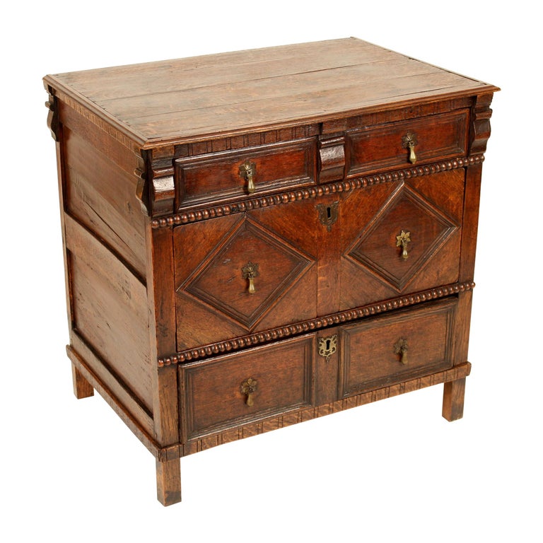 Antique Jacobean Style Chest of Drawers at 1stDibs