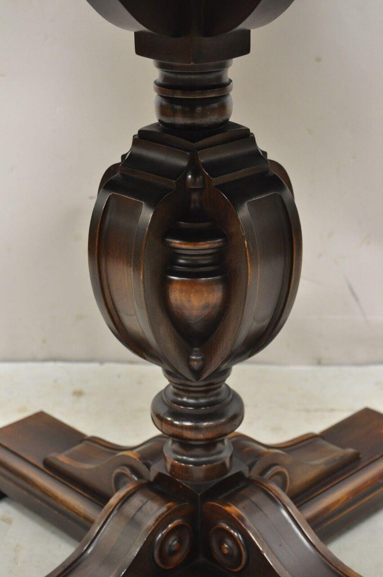 Antique Jacobean Walnut Banded Inlay Sunburst Top Octagonal Center ...