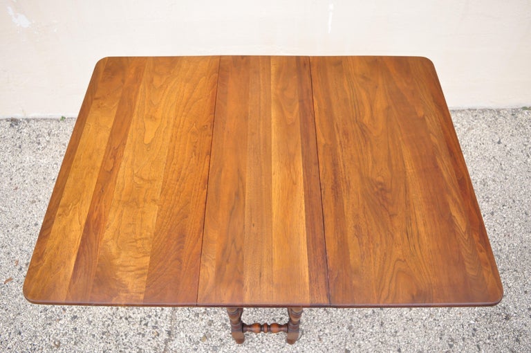 Antique Jacobean Walnut Drop Leaf Gate Leg Dining Table with Drawer by ...