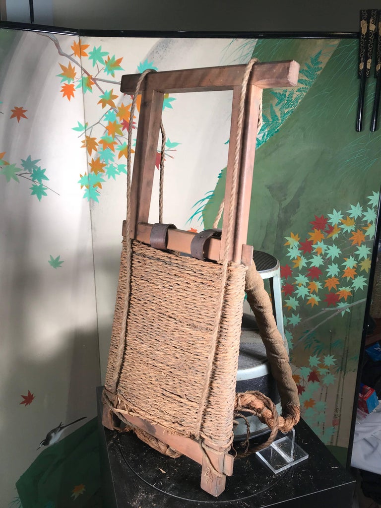 Antique Japanese Backpack Rare Vintage Relic Old Hardwood, Leather and ...
