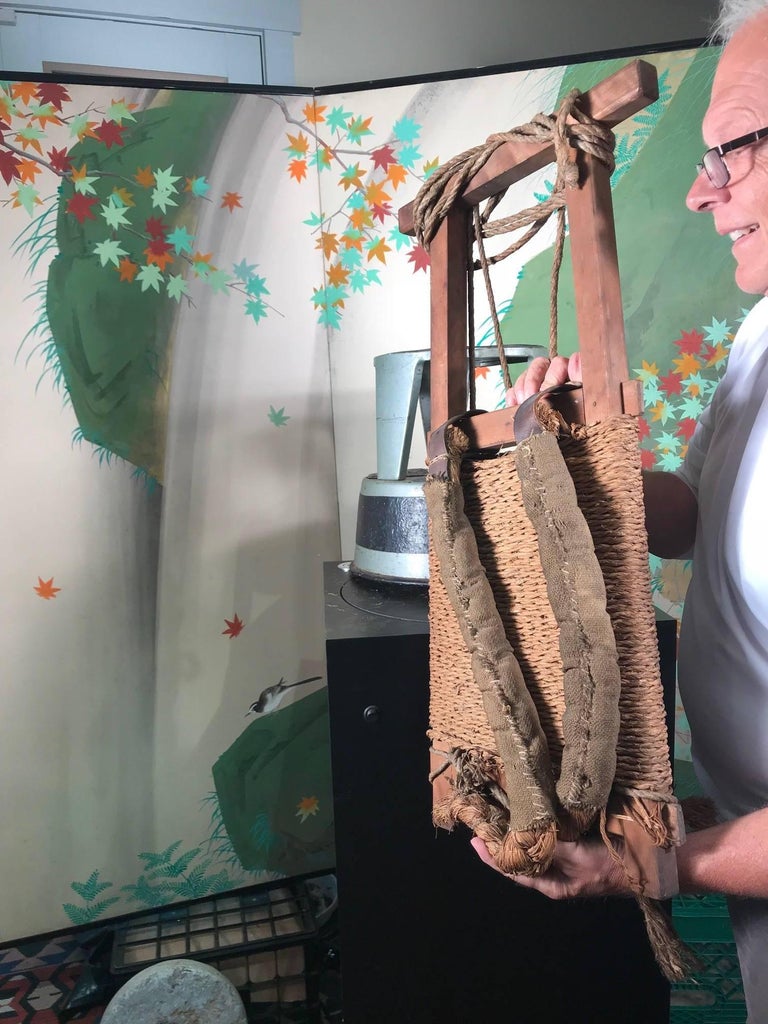 Antique Japanese Backpack Rare Vintage Relic Old Hardwood, Leather and ...