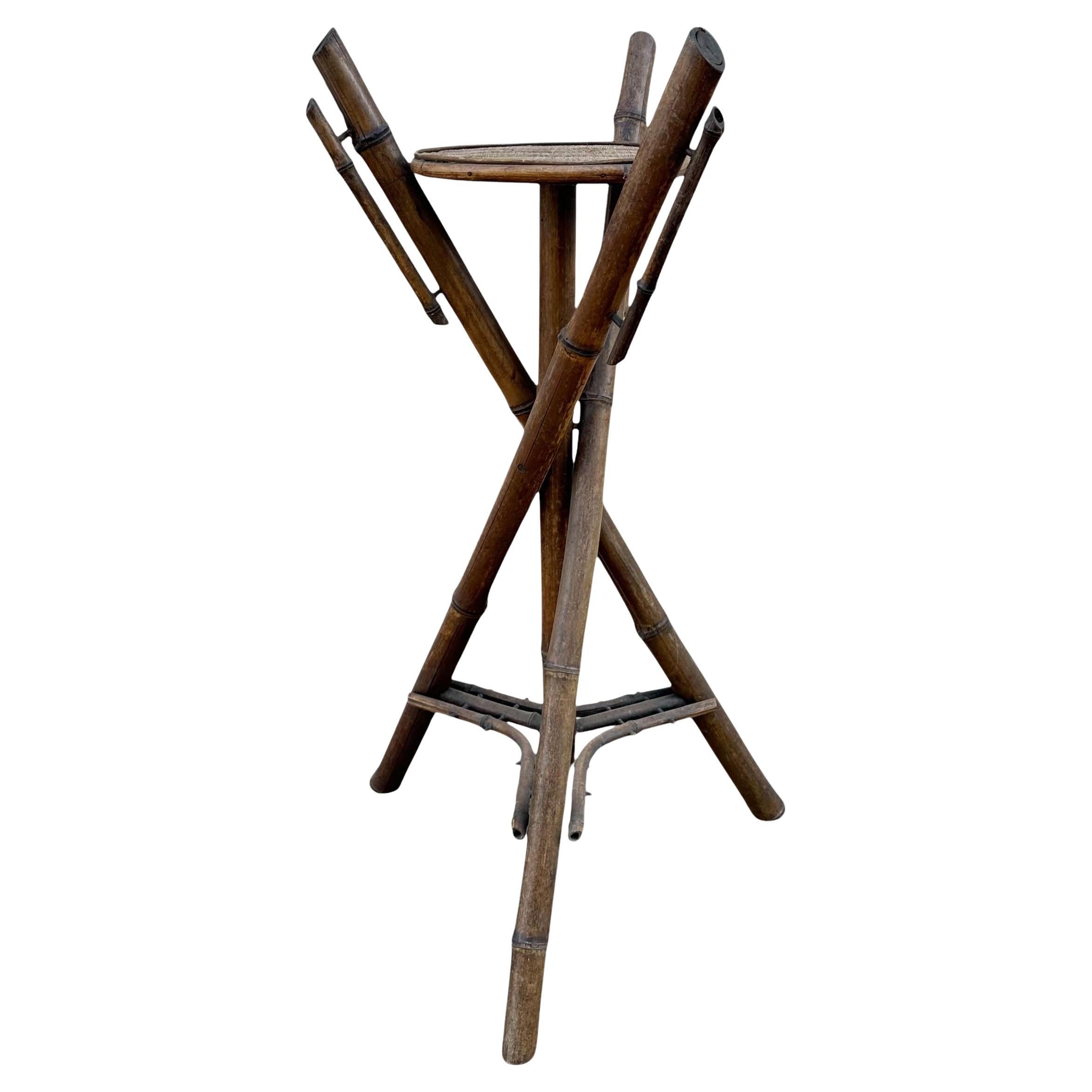 Antique Japanese Bamboo Plant Stand For Sale at 1stDibs