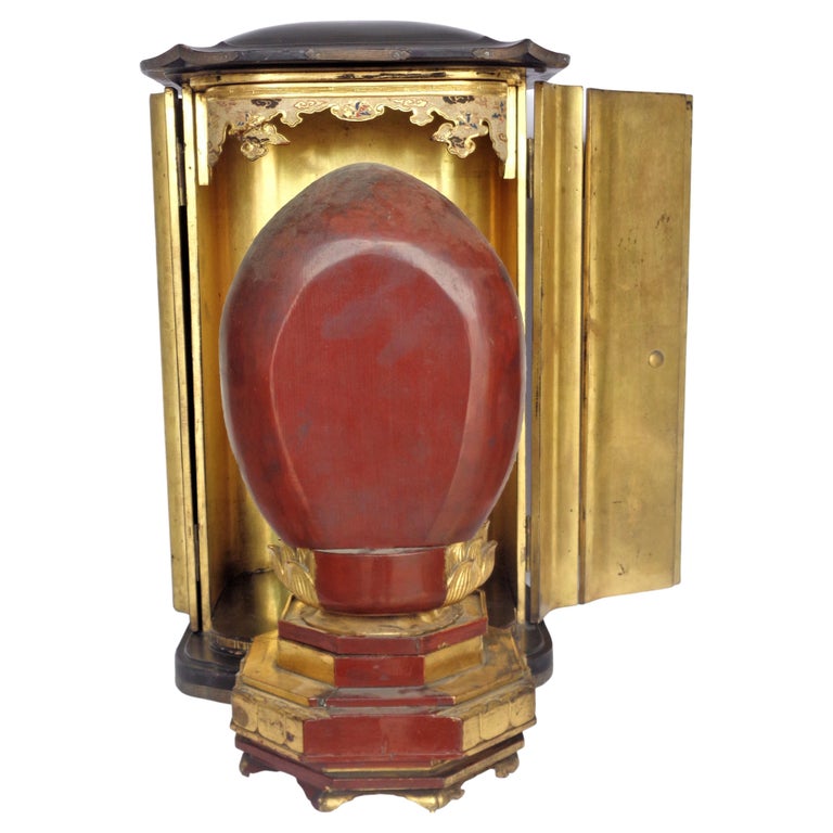 Antique Japanese Edo Period Shrine w/ Bodisattva at 1stDibs