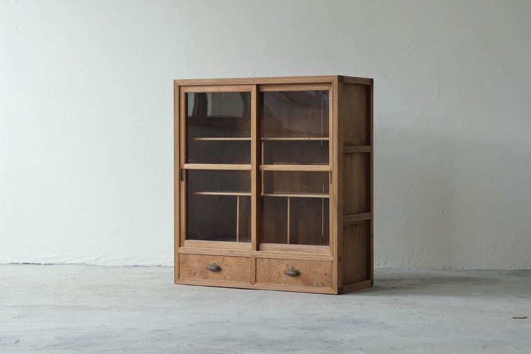 Japanese Antique Bookcase, Carved, Primitive, Wabi-Sabi, Early 20th ...