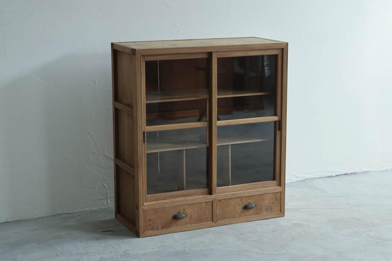 Japanese Antique Bookcase, Carved, Primitive, Wabi-Sabi, Early 20th ...