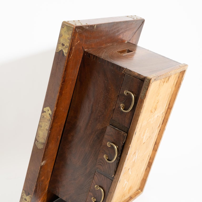 Antique Japanese Brass Mounted Elmwood Hibachi For Sale at 1stDibs
