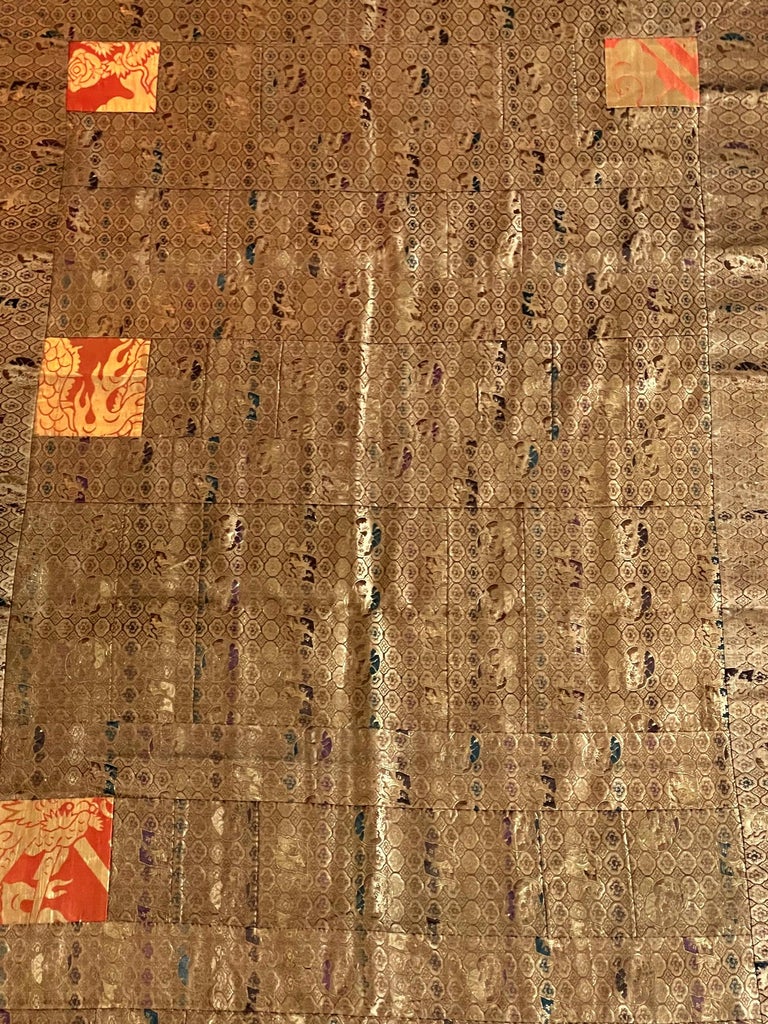 Antique Japanese Brocade Kesa Monk's Robe Meiji Period For Sale at 1stDibs