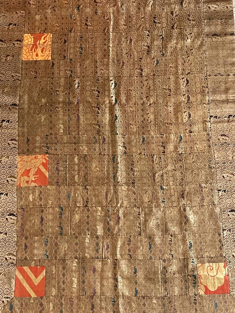 Antique Japanese Brocade Kesa Monk's Robe Meiji Period For Sale at 1stDibs
