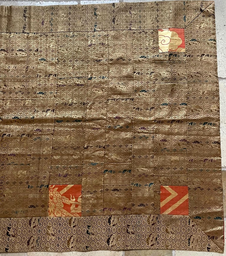 Antique Japanese Brocade Kesa Monk's Robe Meiji Period For Sale at 1stDibs