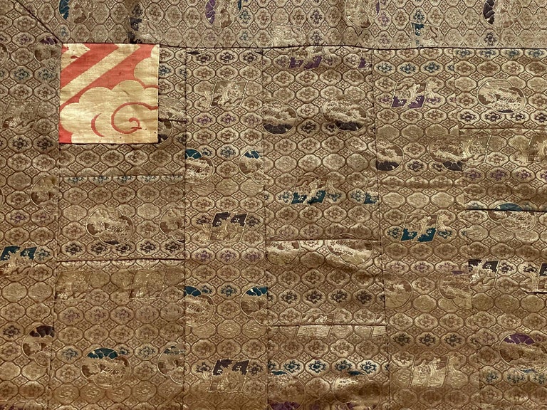 Antique Japanese Brocade Kesa Monk's Robe Meiji Period For Sale at 1stDibs