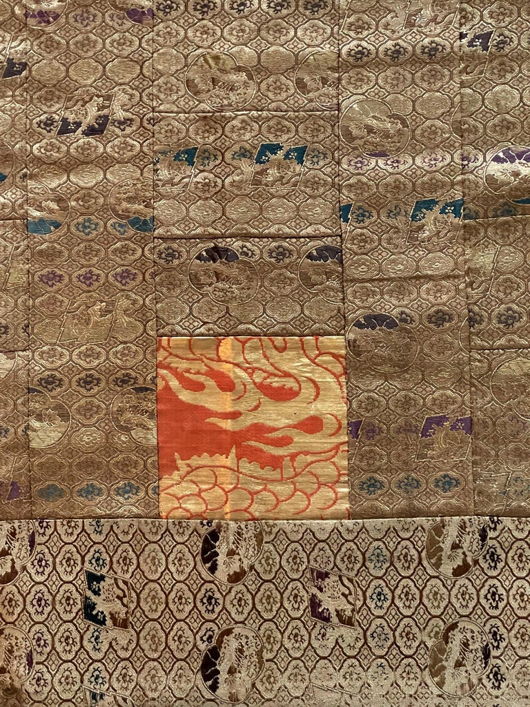 Antique Japanese Brocade Kesa Monk's Robe Meiji Period For Sale at 1stDibs