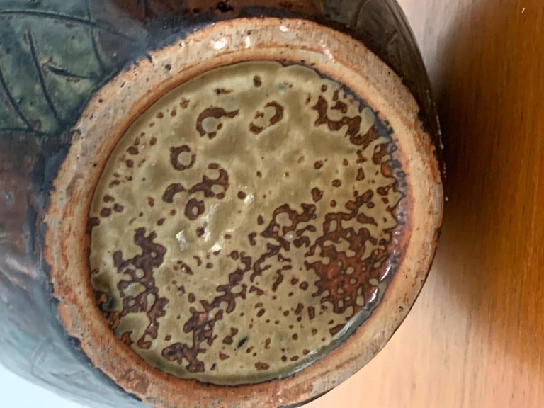 Antique Japanese Ceramic Mingei Vase For Sale at 1stdibs