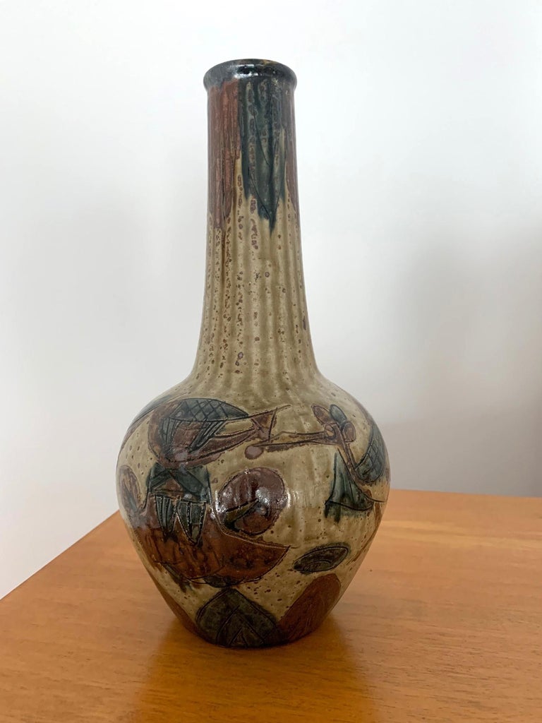 Antique Japanese Ceramic Mingei Vase For Sale at 1stDibs