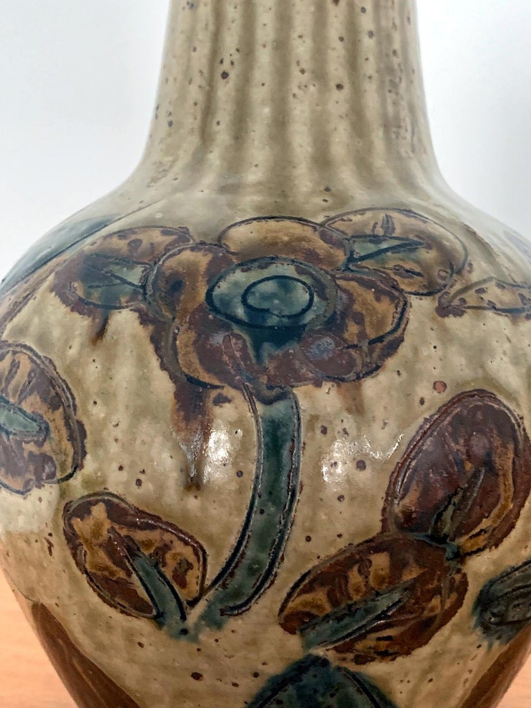 Antique Japanese Ceramic Mingei Vase For Sale at 1stDibs