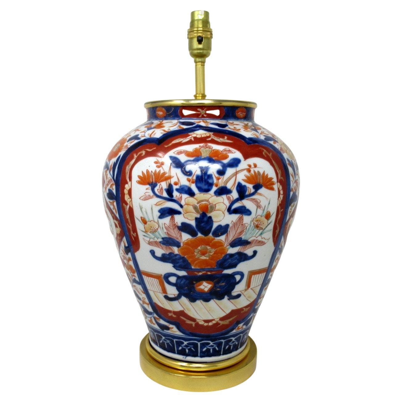 Antique Japanese Art Pottery Lamp with Period Woven Bamboo Shade at 1stDibs