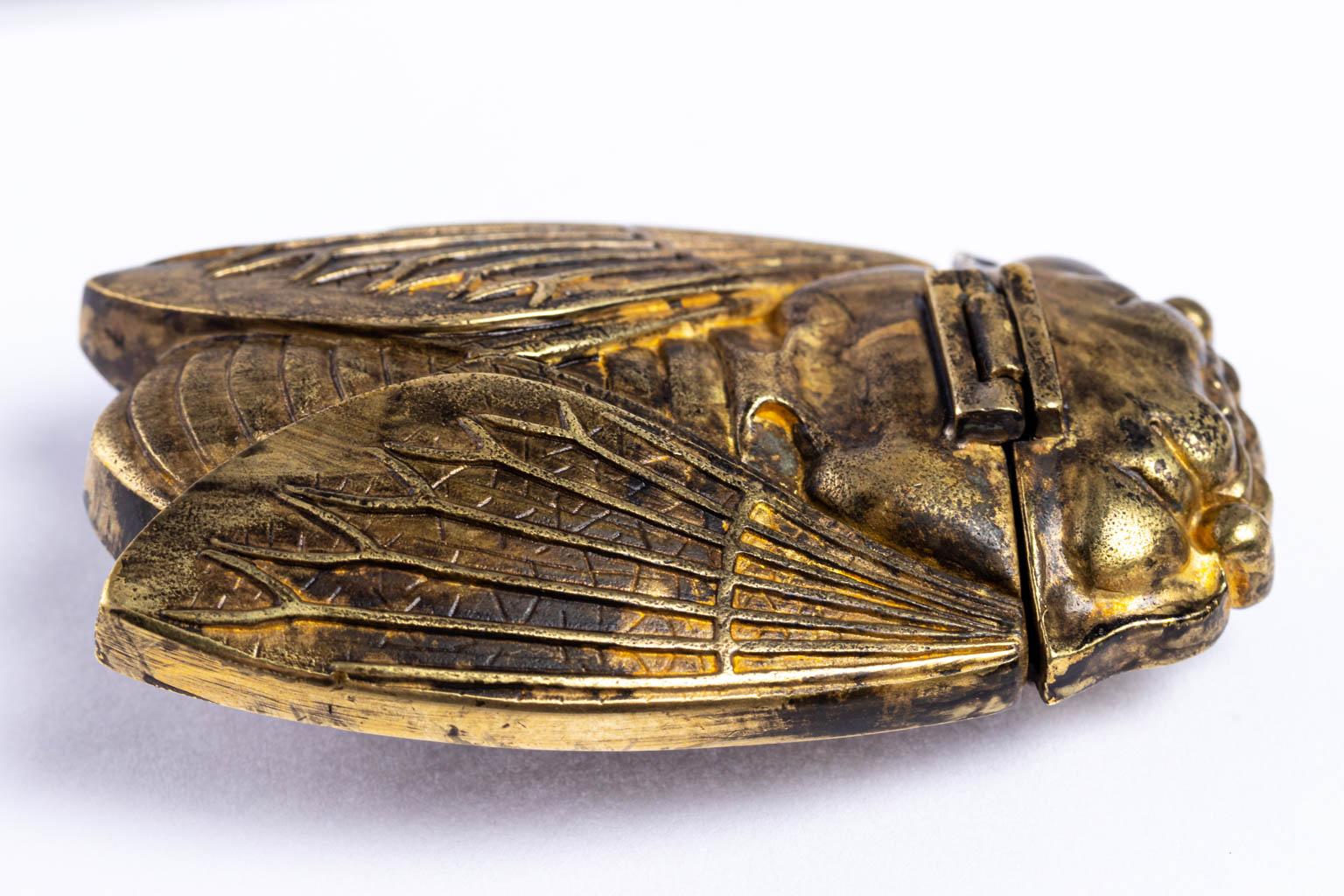 Antique Japanese Cicada Match Safe Vesta, circa 1890s at 1stDibs