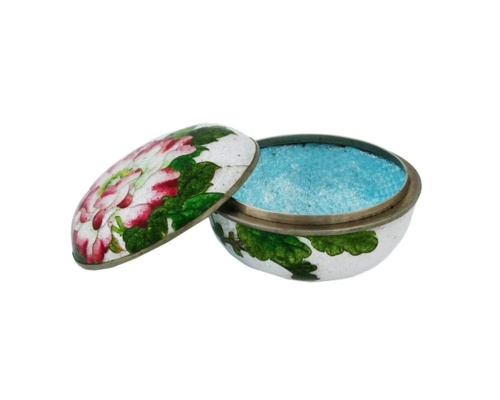 Antique Japanese Cloisonne Ginbari Enamel Kogo Incense Box For Sale at ...
