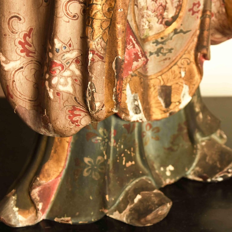 Antique Japanese Gilded Statue of a Shinto God, Momoyama Period For ...