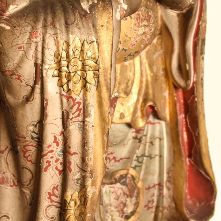 Antique Japanese Gilded Statue of a Shinto God, Momoyama Period For ...