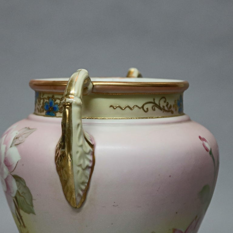 Antique Japanese Hand Painted and Gilt Floral Nippon Porcelain Vase ...