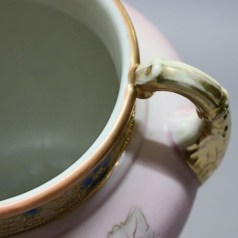 Antique Japanese Hand Painted and Gilt Floral Nippon Porcelain Vase ...