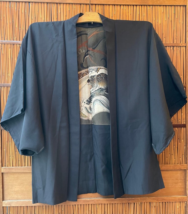 Antique Japanese Haori for Men with Silk / Dragon and Tiger 1950s For ...