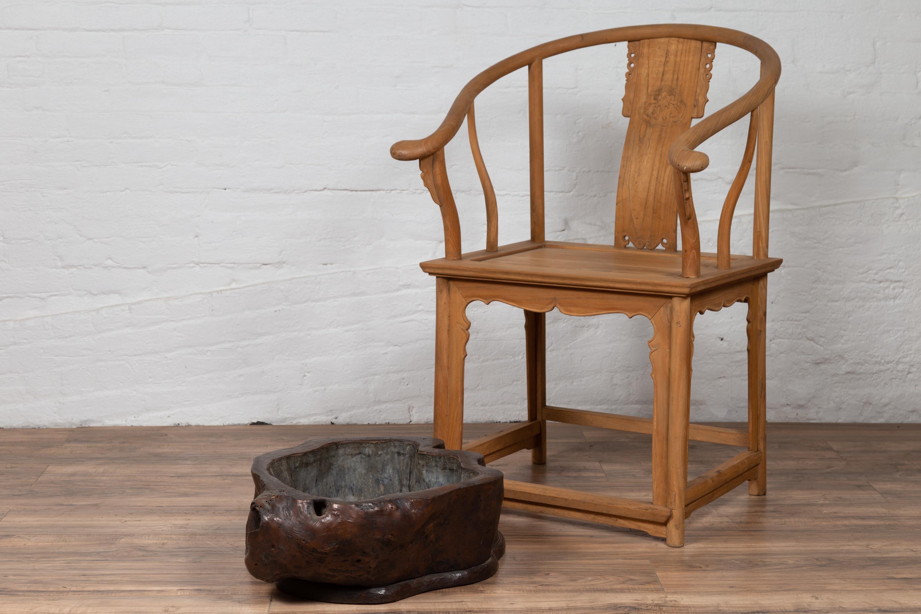 Antique Japanese Hibachi circa 1900 Made from a Tree Root with Brown ...