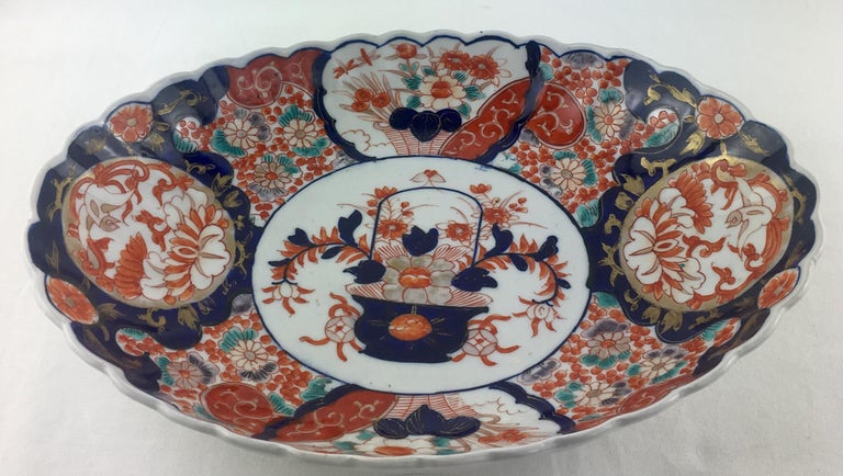 Antique Japanese Imari Oval Bowl, Meiji Period at 1stDibs