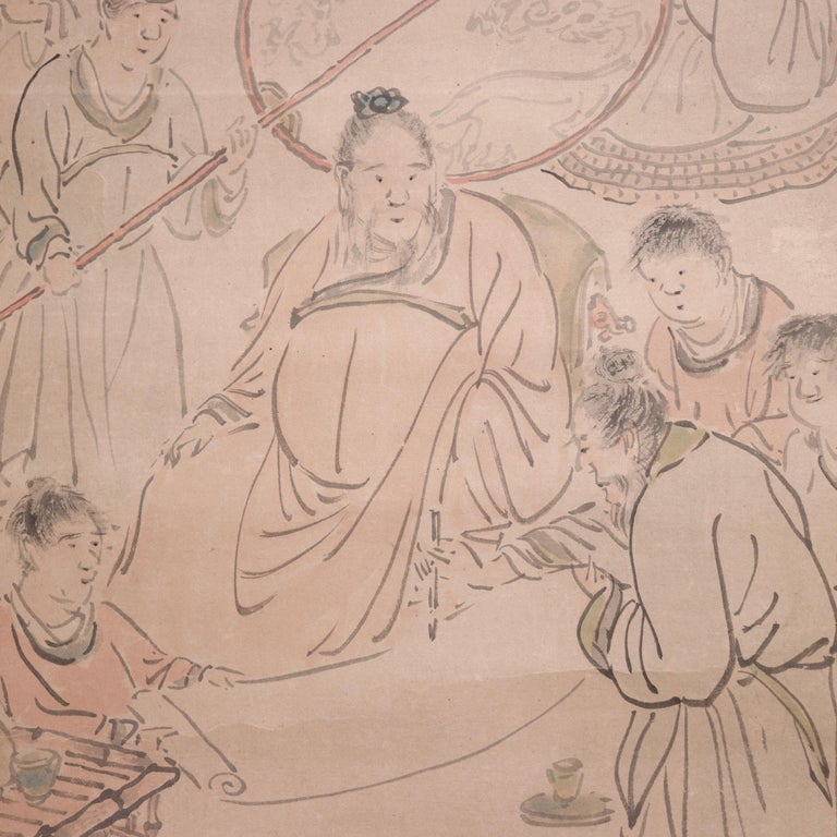 Antique Japanese Ink Painting of Chinese Poets, Scroll Mounting, Yosa ...