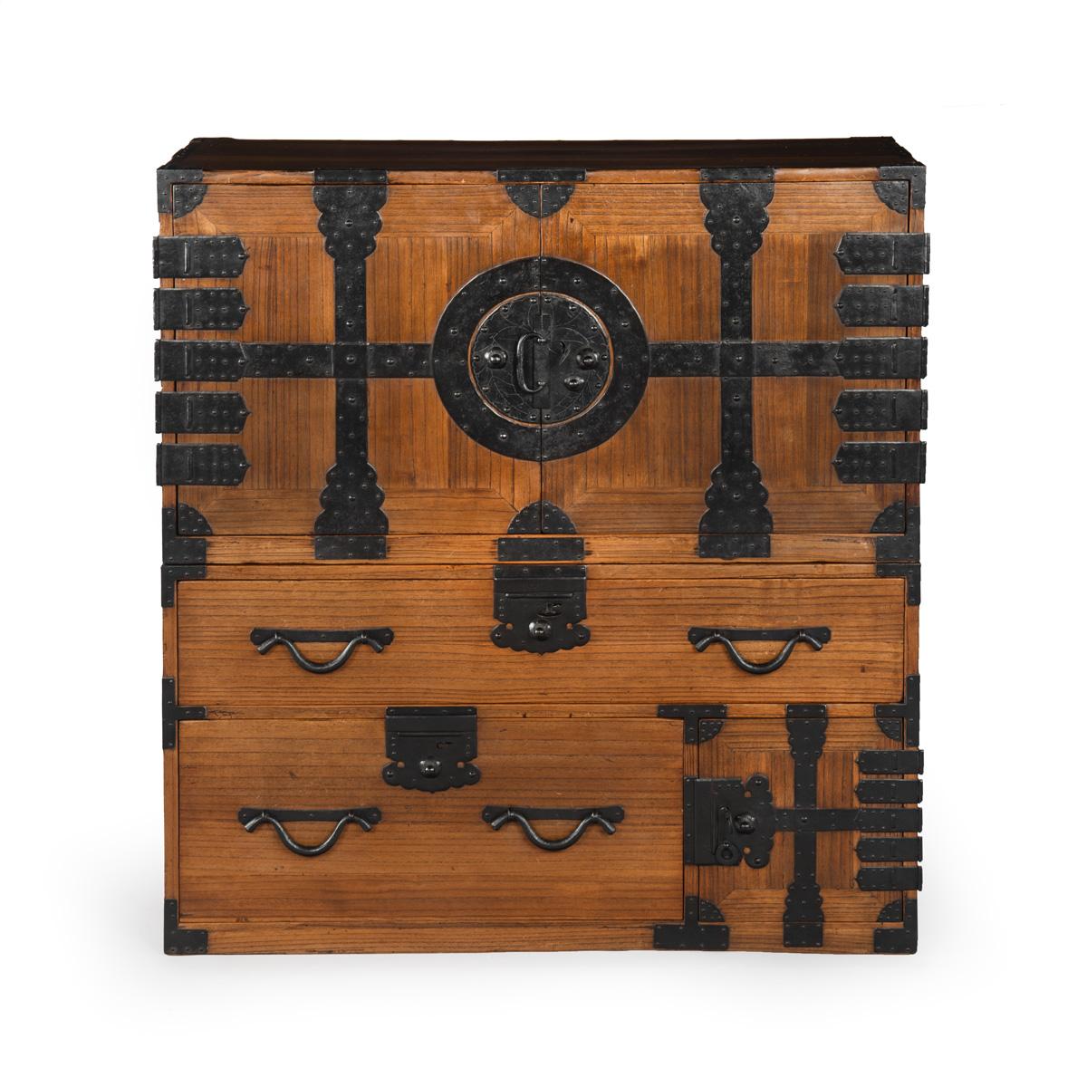 Antique Japanese Kannon Biraki Clothing Chest on Chest, Meiji Period ...