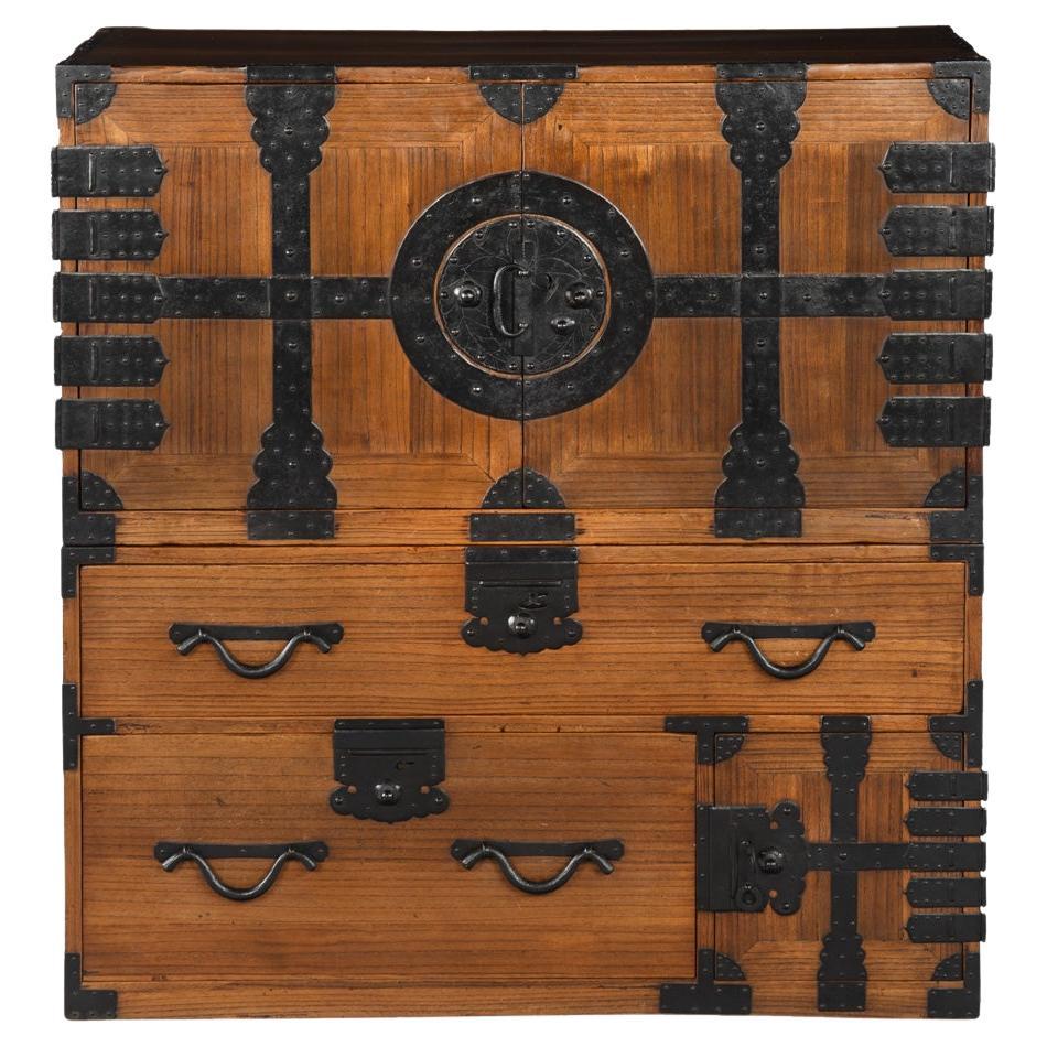 Antique Japanese Kannon Biraki Clothing Chest on Chest, Meiji Period ...