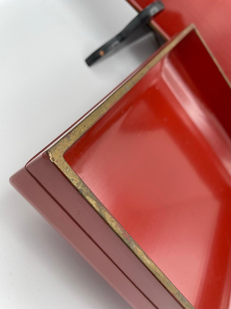 Antique Japanese Lacquer Box with a Koi Fish 1950-1970s For Sale at 1stDibs