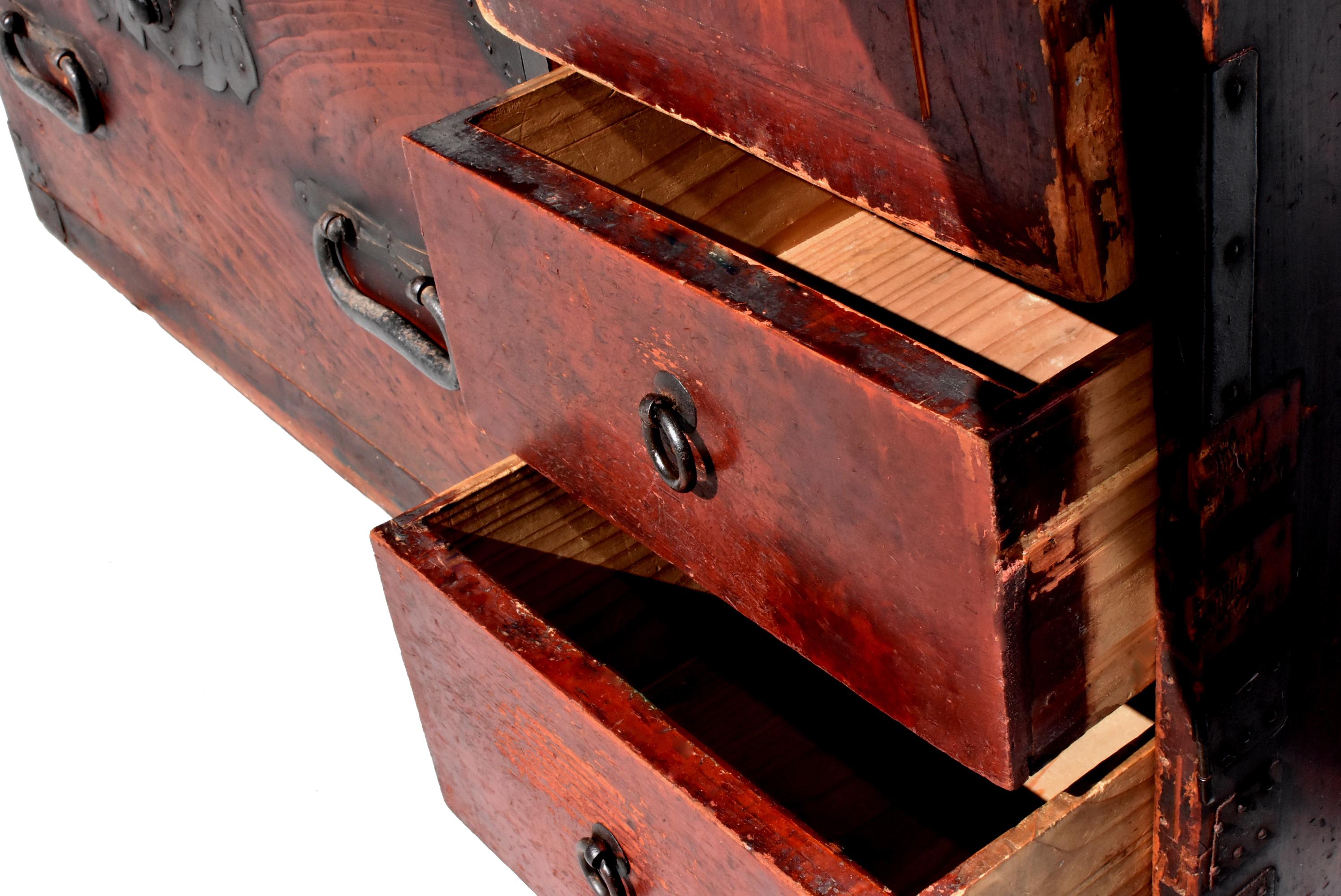 Antique Japanese Low Tansu Chest with Iron Pulls at 1stDibs | antique ...