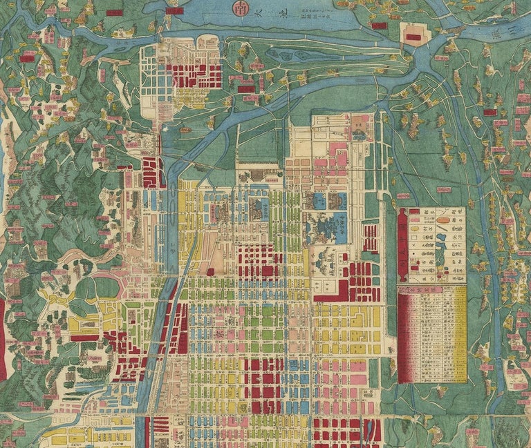 Antique Japanese Map of Kyoto, 1870 at 1stDibs