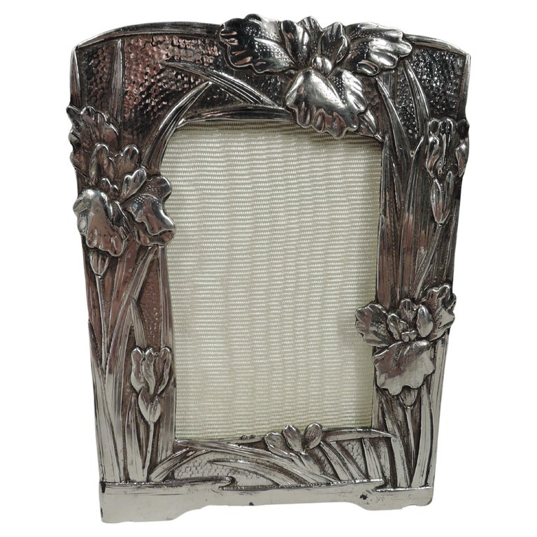 Antique Japanese Meiji Art Nouveau Silver Picture Frame For Sale at 1stDibs
