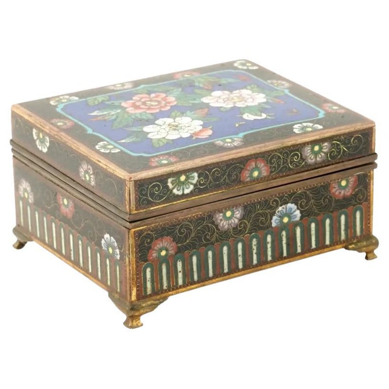 Antique Japanese Meiji Era Cloisonné Enamel Box For Sale at 1stDibs