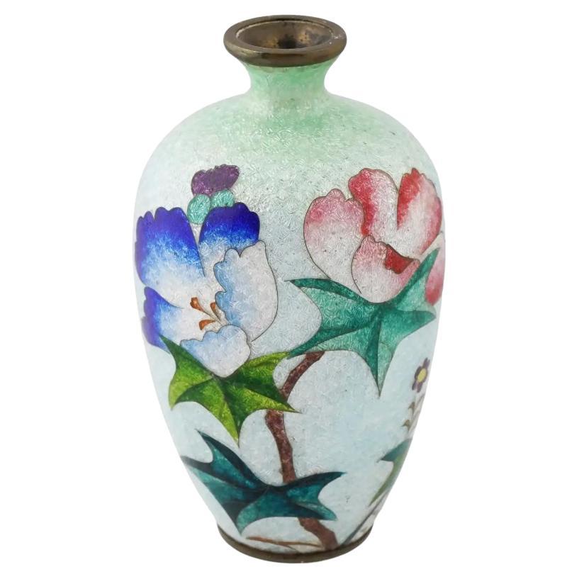 Antique Japanese Meiji Ginbari Cloisonne Enamel Vase For Sale at 1stDibs