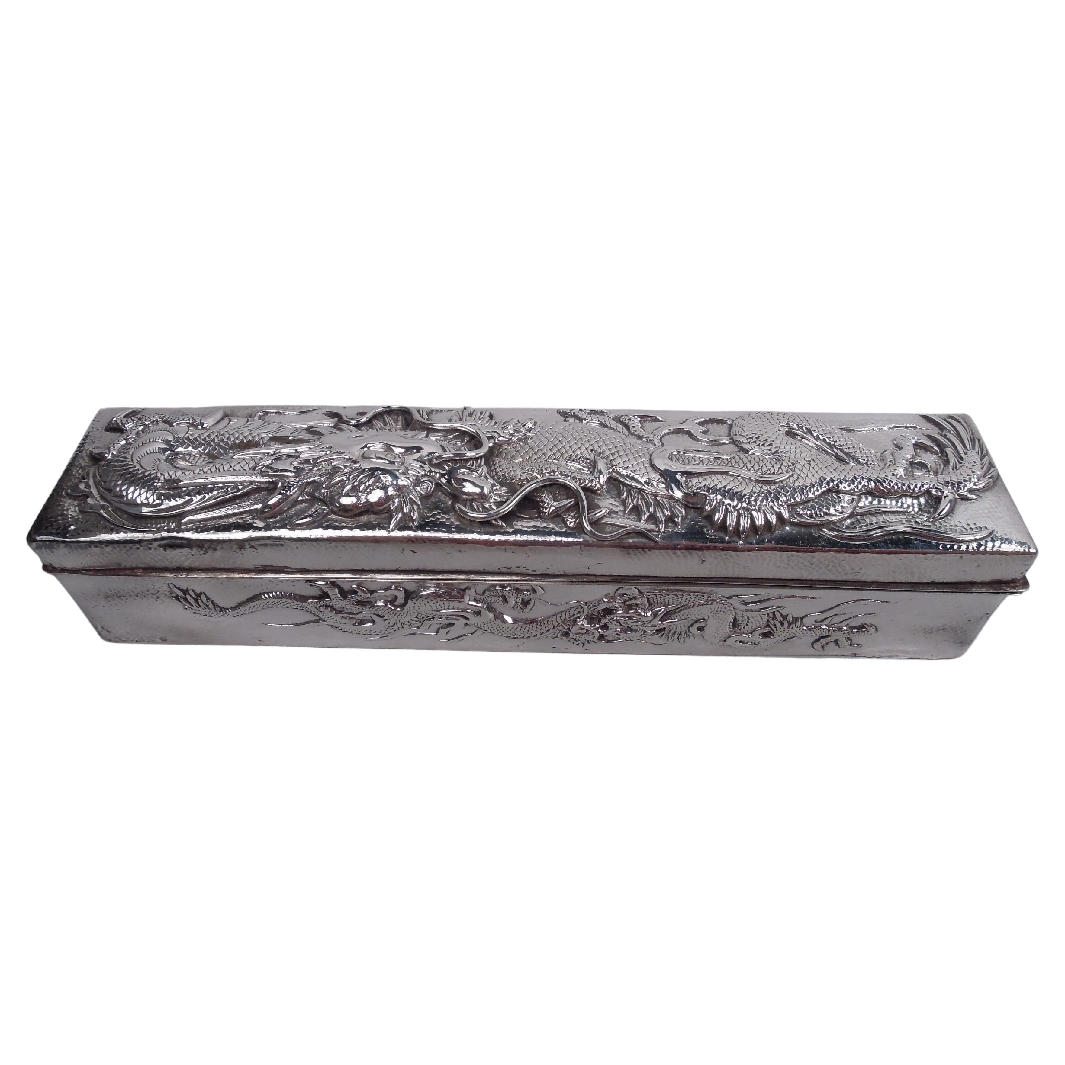 20thC Japanese Meiji Solid Silver Dragon Cigar Box c.1900 For Sale at ...