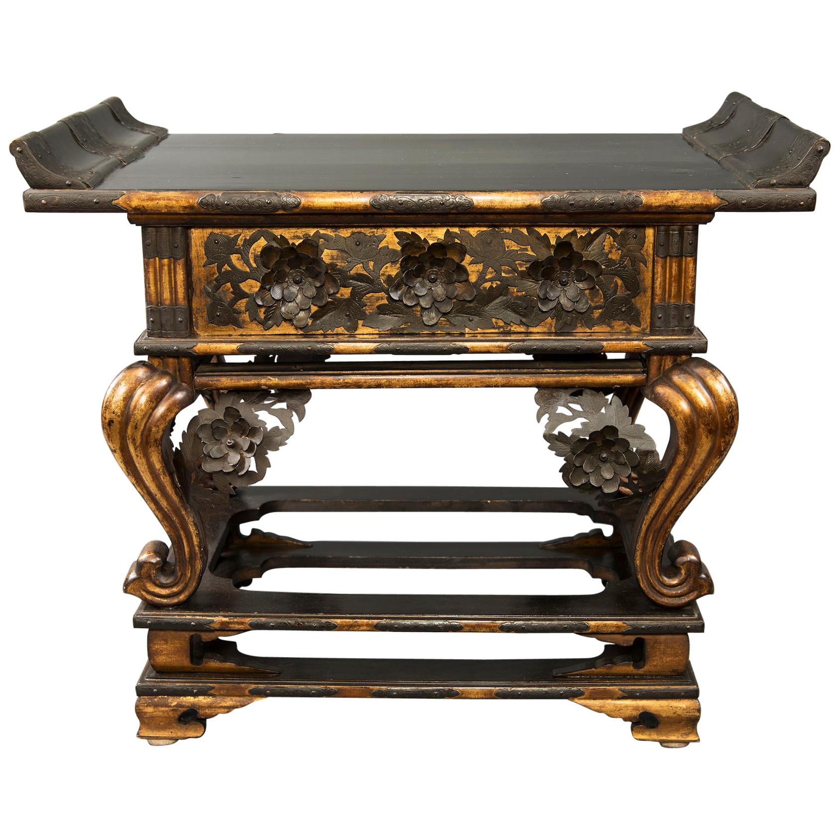 Antique Japanese Miniature Buddhist Altar Table For Sale at 1stDibs