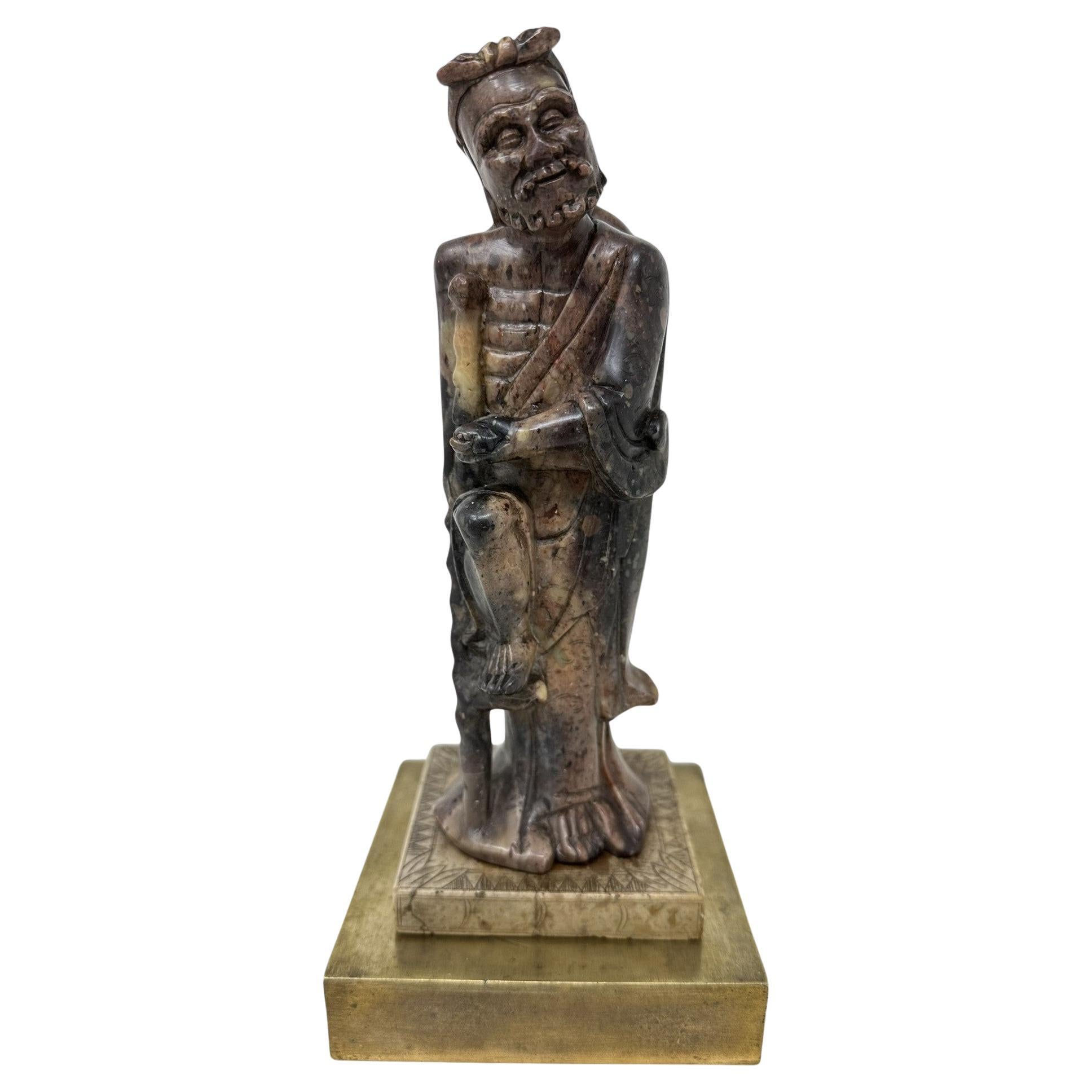 Antique Japanese or Chinese Carved Soapstone Gentleman Figure Meiji ...