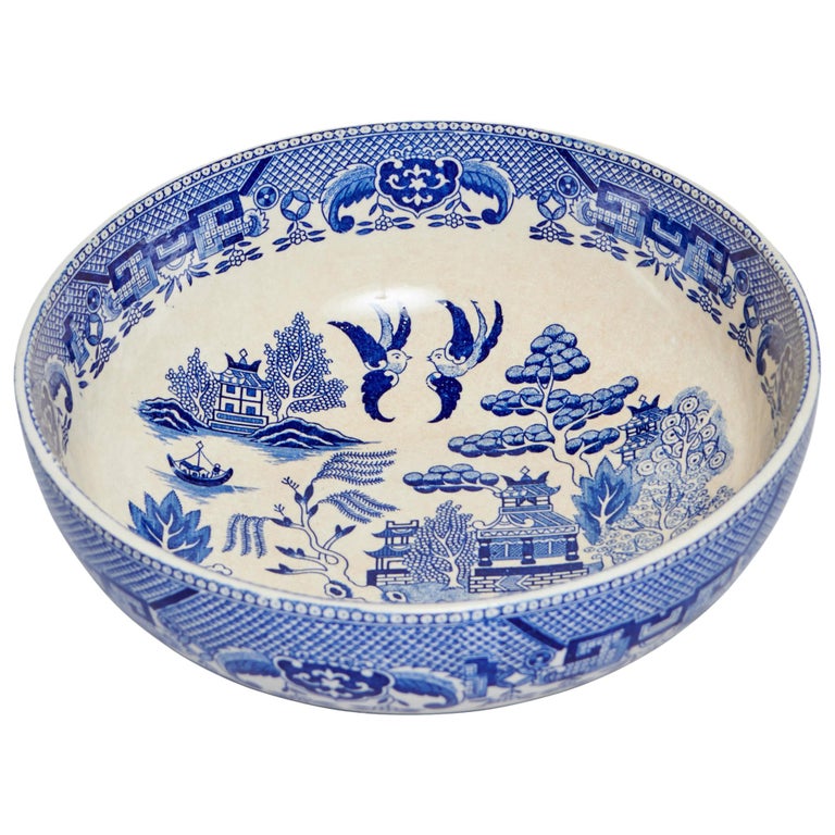 Antique Japanese Porcelain Bowls, Hand Painted Willow Pattern, Matching ...
