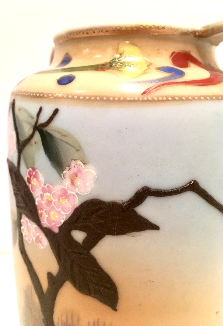 Antique Japanese Porcelain Hand-Painted Bird Motif Vase at 1stDibs
