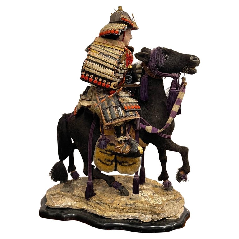 Antique Japanese Samurai Soldier on Horse, Circa 1870-1880 at 1stDibs