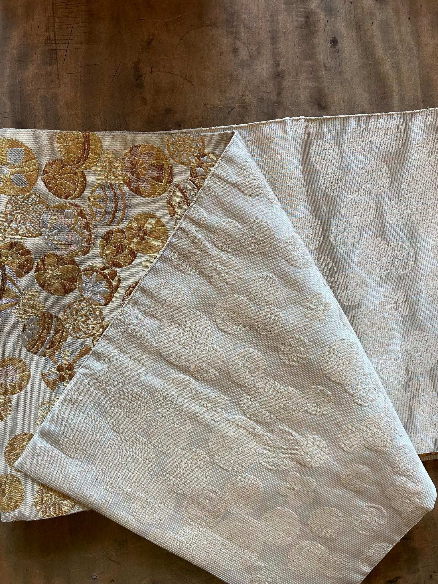 Antique Japanese Silk Kimono Belt 1970s/ Table Runner For Sale at 1stDibs