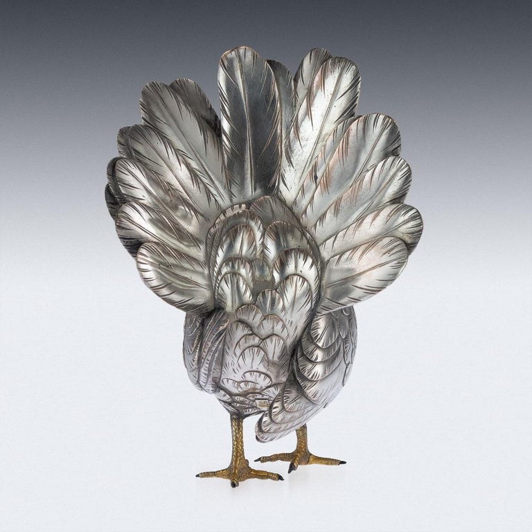 Antique Japanese Silvered Bronze Model of a Wood Pigeon, circa 1900 at ...