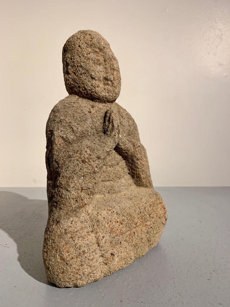 Antique Japanese Stone Jizo, Meiji Period, circa 1880, Japan at 1stDibs
